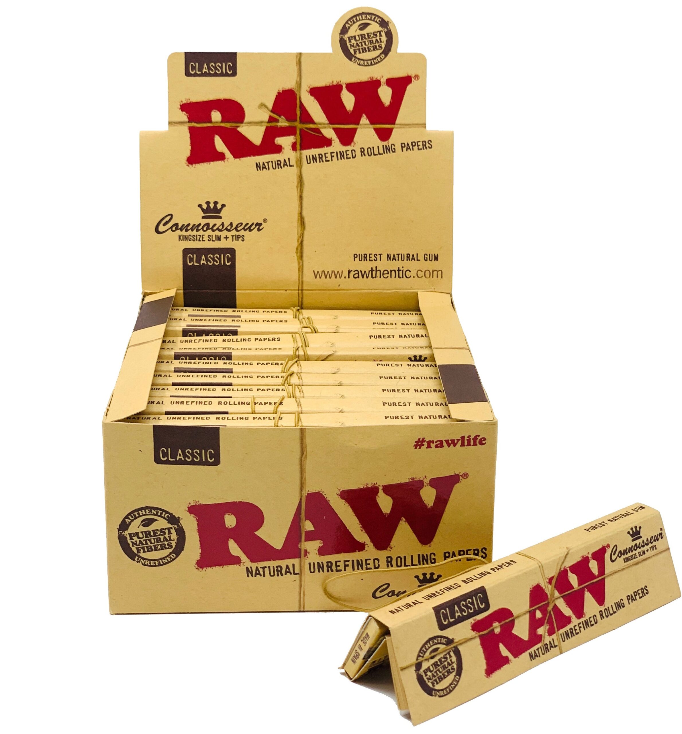 RAW CLASSIC KING CONNOISSEUR WITH TIPS 24/CT – AK USA Wholesaler