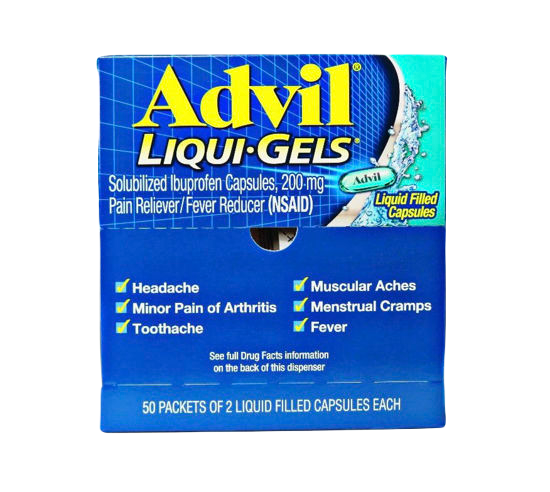 ADVIL LIQUI GELS 50 PACKETS OF 2 LIQUID CAPSULES – AK USA Wholesaler
